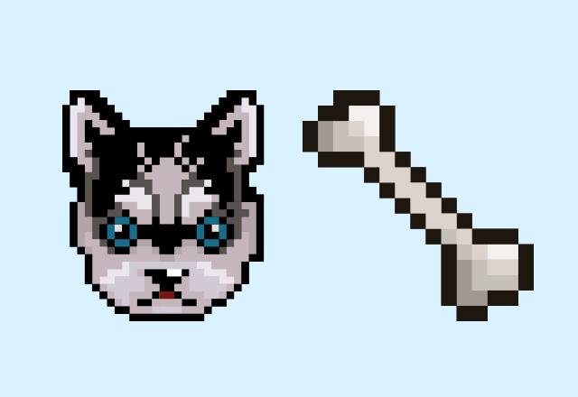 Custom Cursor Cute Husky in Pixel Style