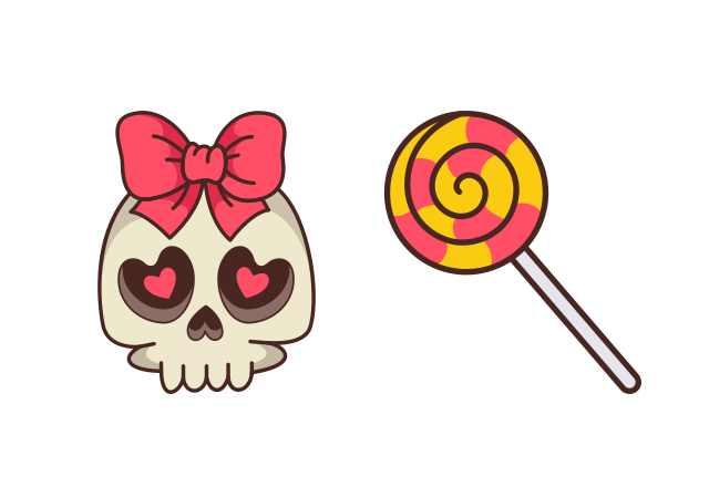 Custom Cursor Cute Skull with Bow
