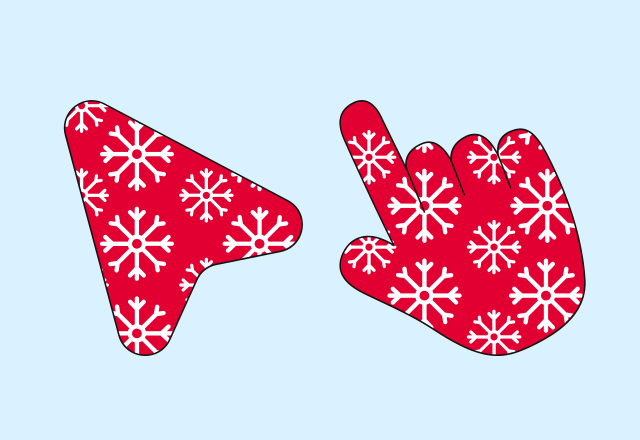 Red Snowflake Glove custom cursor for Chrome