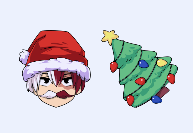 Shoto Todoroki in Santa Hat cursor - Custom cursor for Chrome