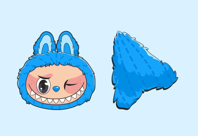 Blue Labubu cursor - Custom cursor for Chrome