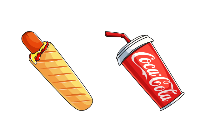 Hot Dog and Coca-Cola cursor - Custom cursor for Chrome
