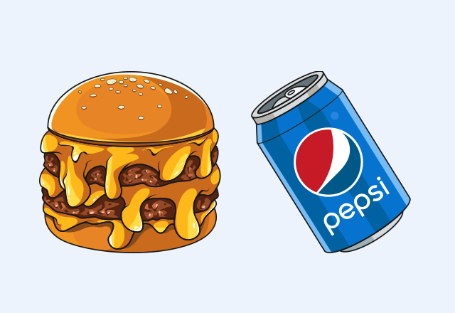 Double Cheeseburger and Pepsi cursor - Custom cursor for Chrome