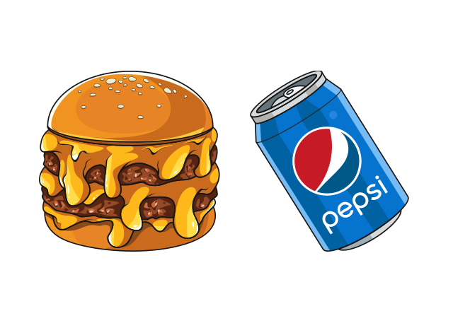 Double Cheeseburger and Pepsi cursor - Custom cursor for Chrome