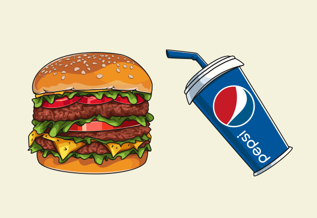 Double-Decker Burger and Pepsi custom cursor for Chrome