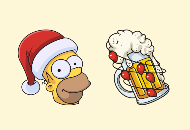 Homer Simpson in a Santa custom cursor for Chrome