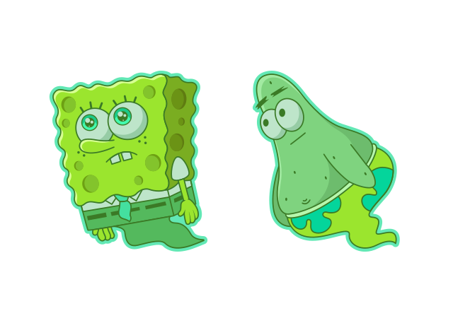 Ghost SpongeBob and Ghost Patrick Star custom cursor for Chrome